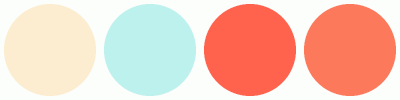 ColorCombo13220 with Hex Colors #FDEDD0 #BCF1ED #FF634D #FD795B