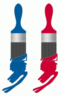 ColorCombo4549 with Hex Colors #005B9A #CC0033