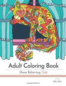 Adult Coloring Book - Stress Relieving Cats - Coloring Queen