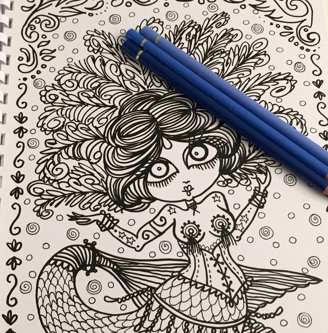 Mermaid Burlesque - Adult Coloring Book Review - Coloring Queen