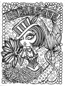 Mermaid Burlesque - Adult Coloring Book Review - Coloring Queen