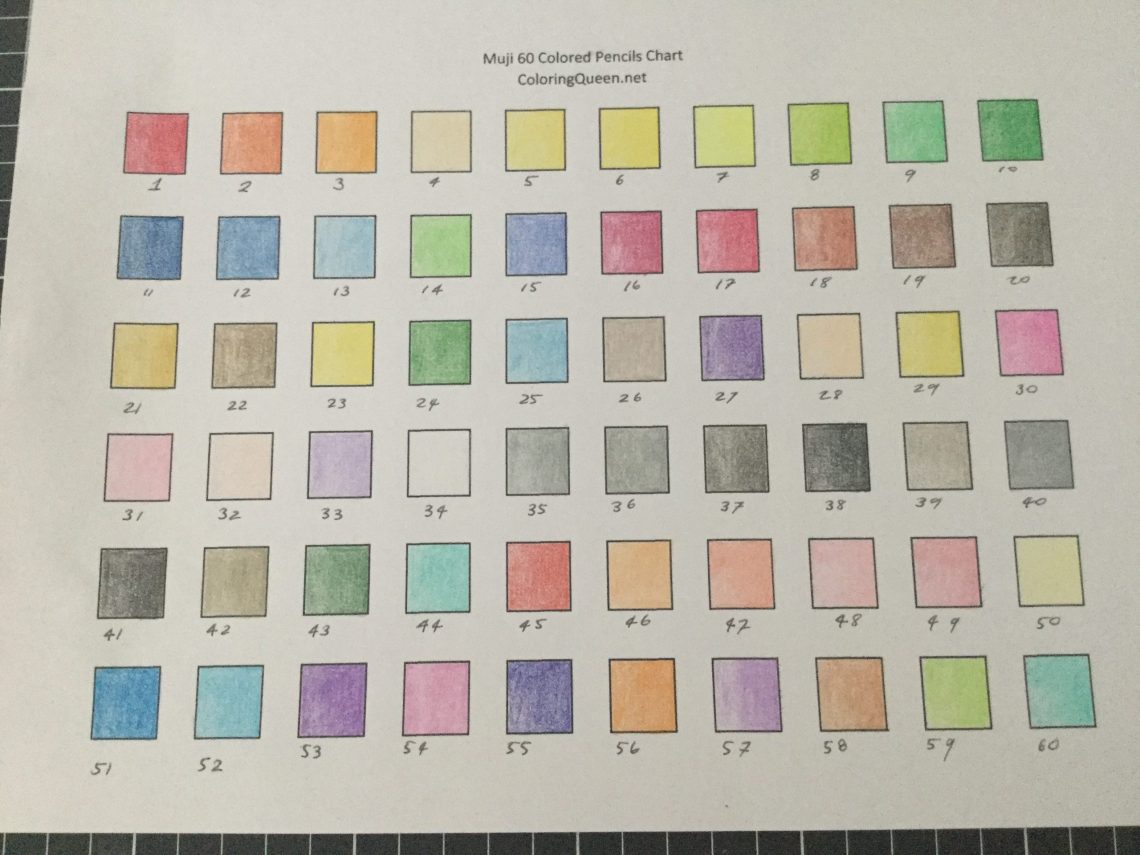 Muji Coloured Pencil Set (60) Review - Coloring Queen