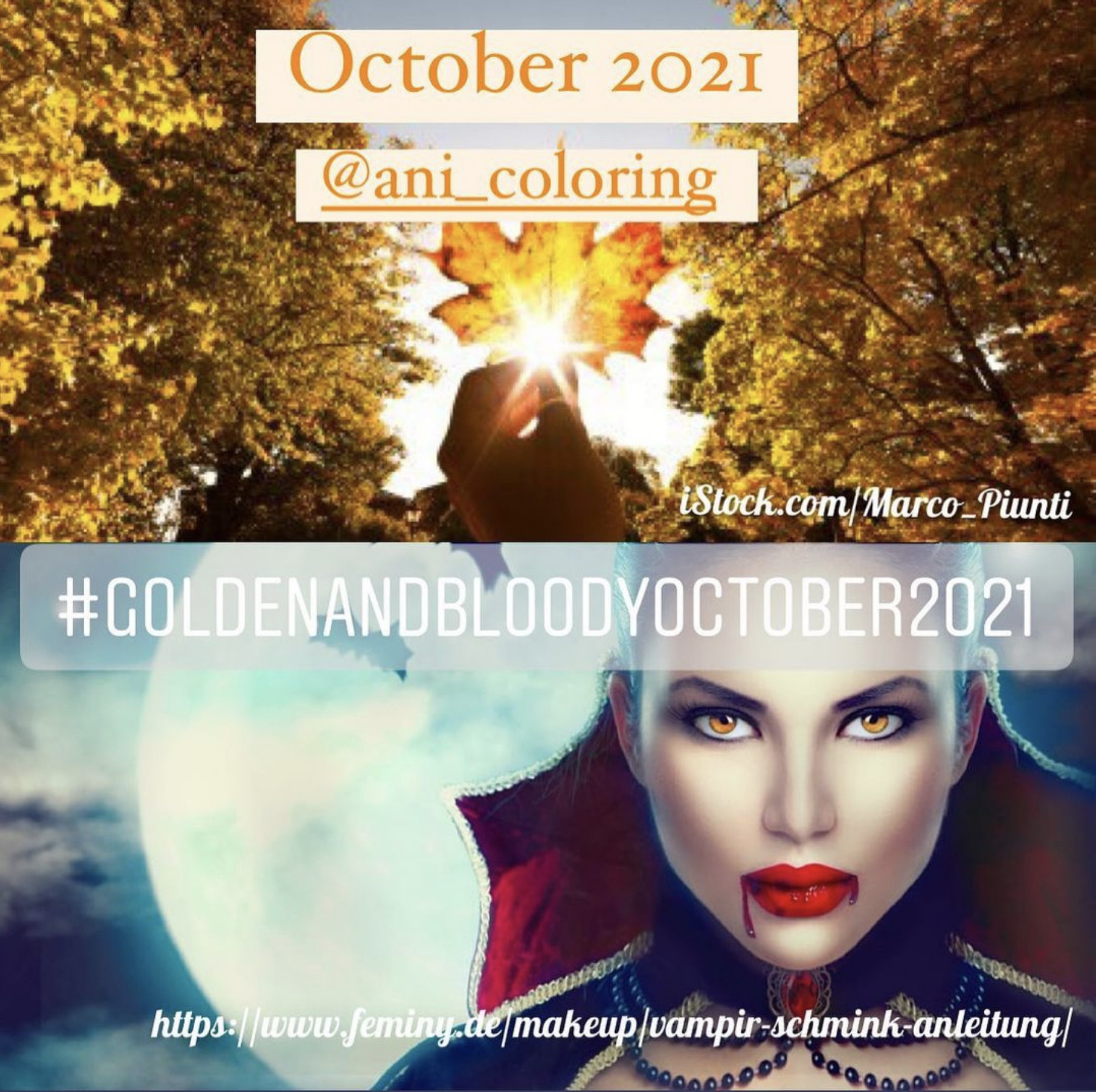 Golden and Bloody October 2021 - Coloring Queen