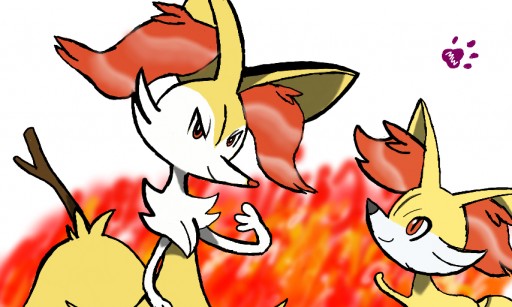 Colors Live - Fennekin's evolution by Mirandawolf45