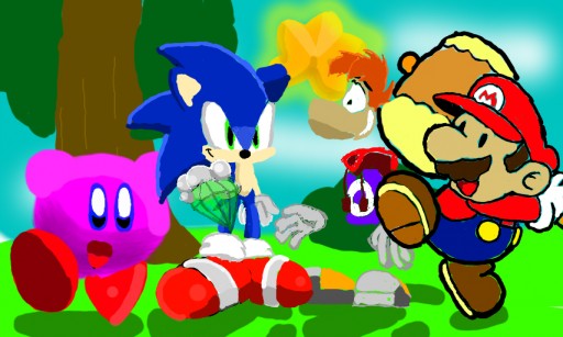 Colors Live - sonic,kirby,rayman & mario by Florchy83