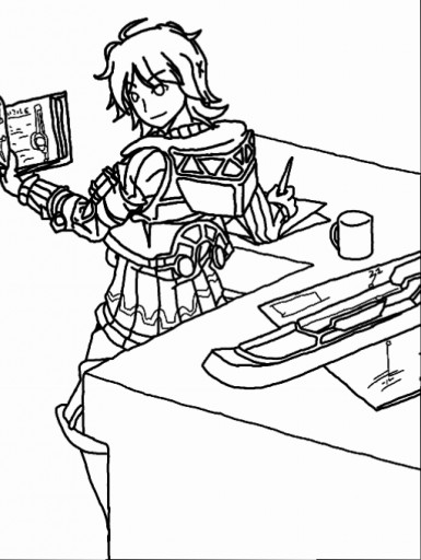 Shulk From Xenoblade Sketch Coloring Page