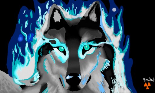 Colors Live - Blue fire wolf by 9nukes