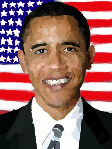 Colors Live - Obama Dot Art by T.G