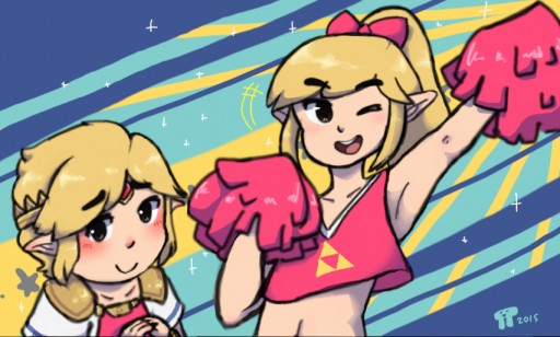 Colors Live - cheerleader link and zelda (???) by sen-pi