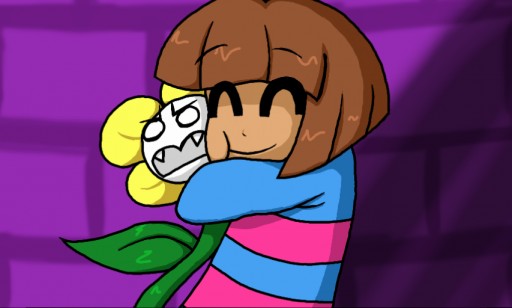 Colors Live - Frisk hugging Flowey by Espeo9023