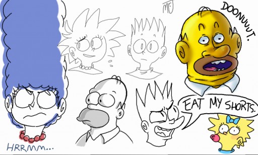 Colors Live - Simpsons Doodles by TikkiFalls