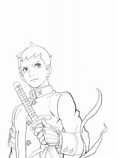 Colors Live - Ryunosuke Naruhodo (Coloring Page) by Linkle-The-Historian