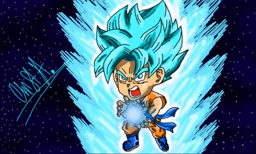 Colors Live - Chibi Goku Super Saiyan Blue by Mystic-Hunter
