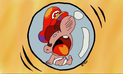 Colors Live - Cryin' baby Mario, in a bubble. by Rosebud228