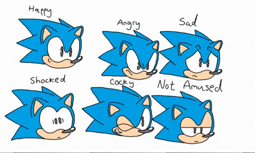 Colors Live - Sonic Expression Sheet by Animagination_Draws