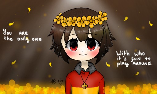 Colors Live - Chara in golden flowers by Kems_sans