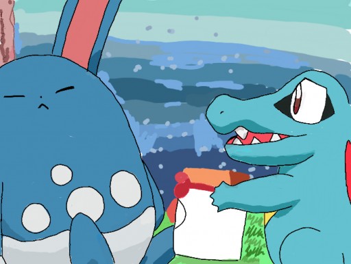 Colors Live - Totodile trying to impress Azumarill. by AngryToonLink