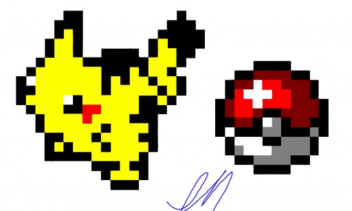 Colors Live - pikachu and pokeball in 8 bit by ToMmo98