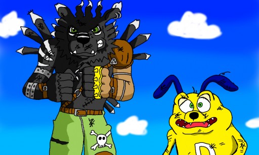 Colors Live - ShadowWeregarurumon & Dogmon by Pyro_Da_Flamedramon