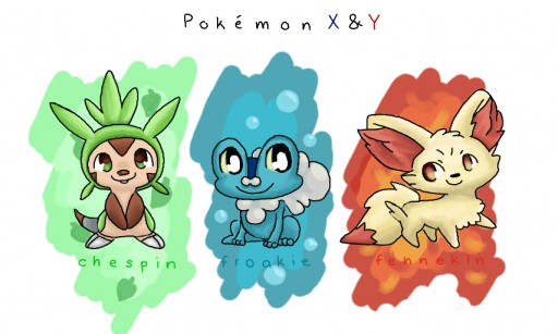 Colors Live - Chespin, froakie and fennekin by Ran
