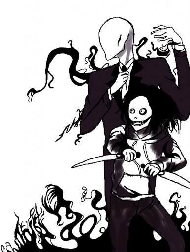 Colors Live - comic book jeff and slender man by lollipop chainsaw