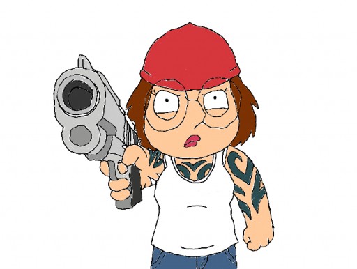 Colors Live - Meg Griffin Holding a Gun by CuriousPokerChip