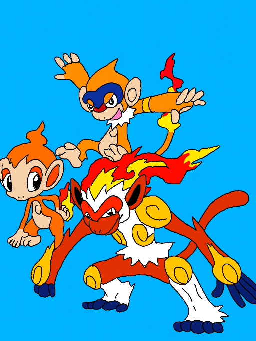Colors Live - chimchar, monferno and infernape by emerald2012