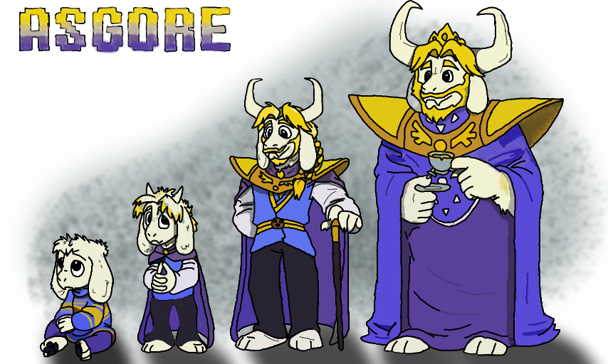 Colors Live - Asgore Dreemurr Age Progression (3D) by Brandon_Omega-X2