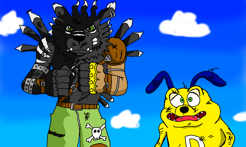 Colors Live - ShadowWeregarurumon & Dogmon by Pyro_Da_Flamedramon