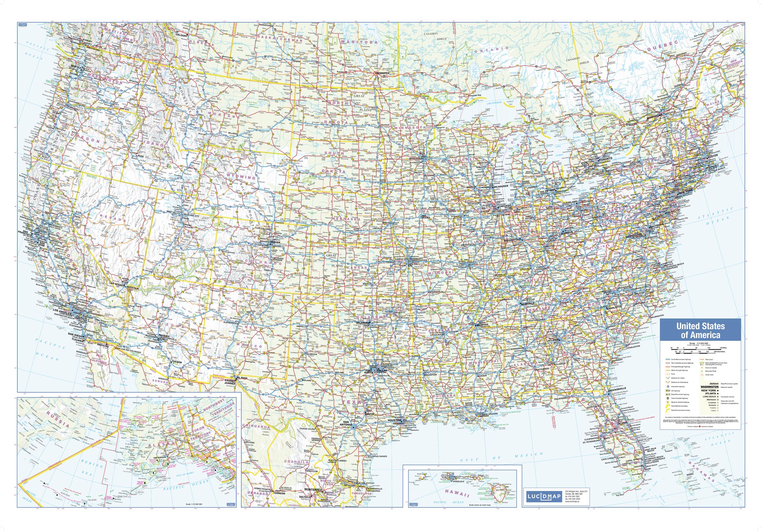 Lucidmap, USA Wall Map - Large | MapSherpa