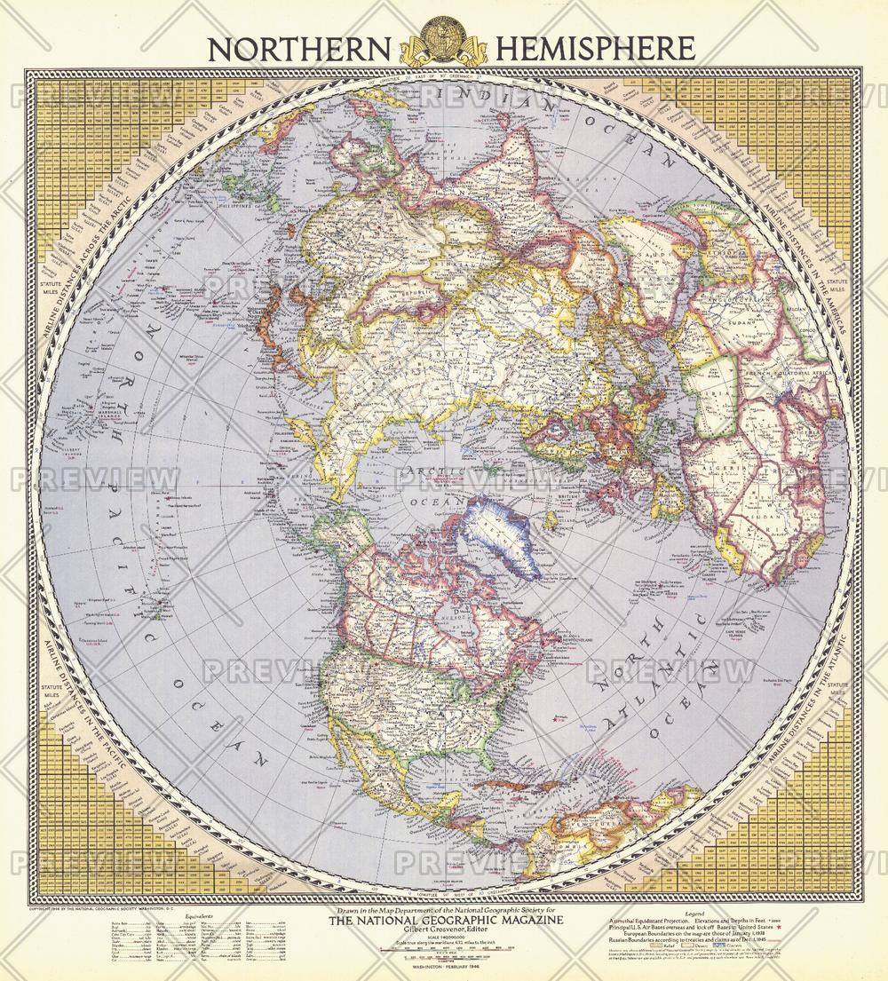 Northern Hemisphere - Published 1946 : XYZ Maps