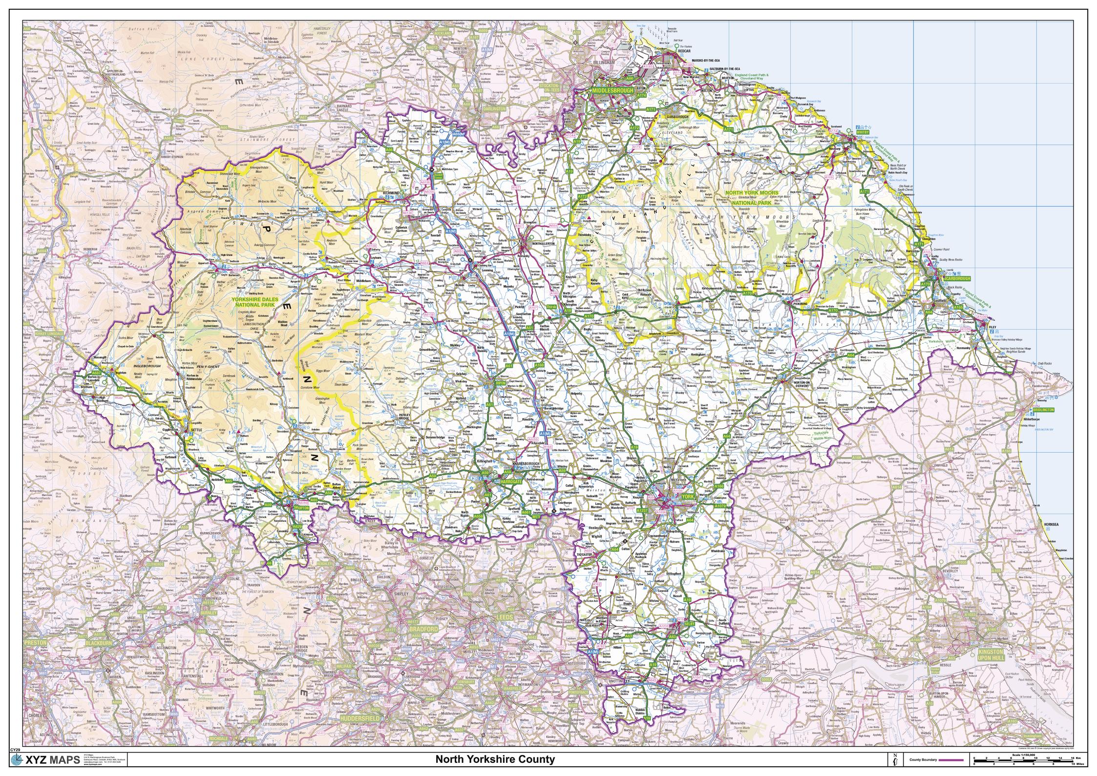XYZ Maps, North Yorkshire County Map | MapSherpa XYZ Maps, North Yorkshire County Map | MapSherpa