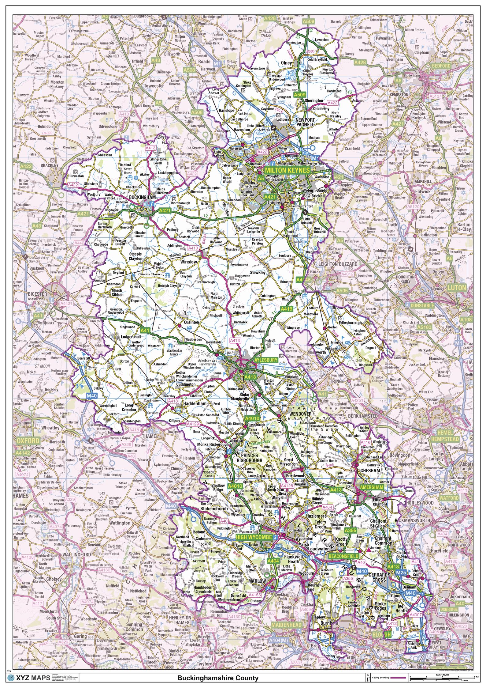XYZ Maps, Buckinghamshire County Map | MapSherpa XYZ Maps, Buckinghamshire County Map | MapSherpa