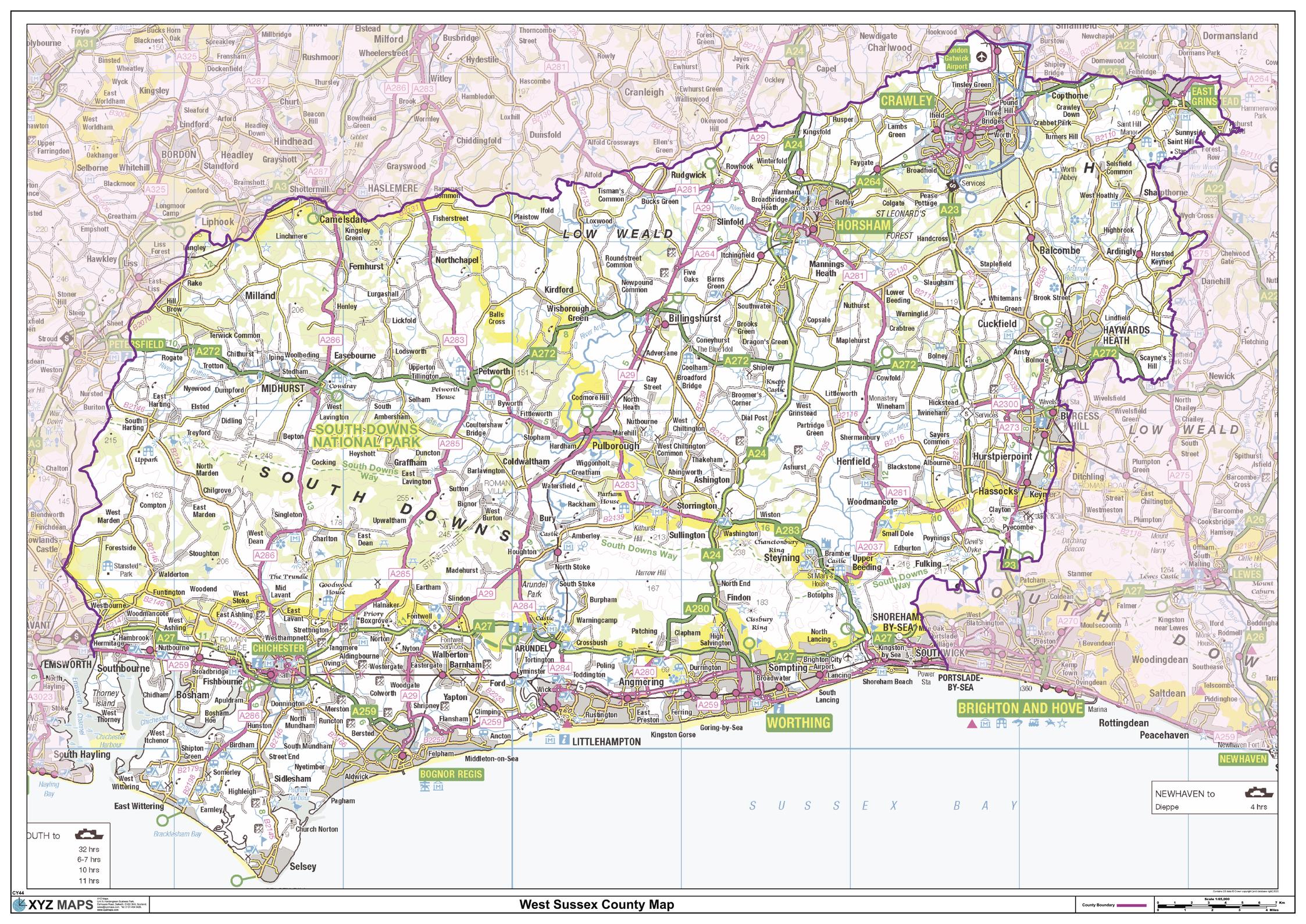 XYZ Maps, West Sussex County Map | MapSherpa XYZ Maps, West Sussex County Map | MapSherpa