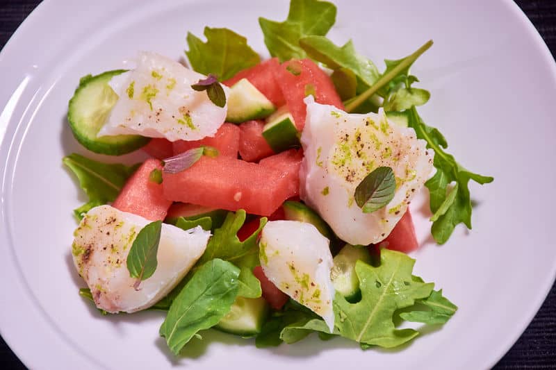Watermelon and Cucumber Salad with Sous Vide Cod Recipe