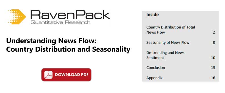 Understanding News Flow - Country Distribution and Seasonality RavenPack