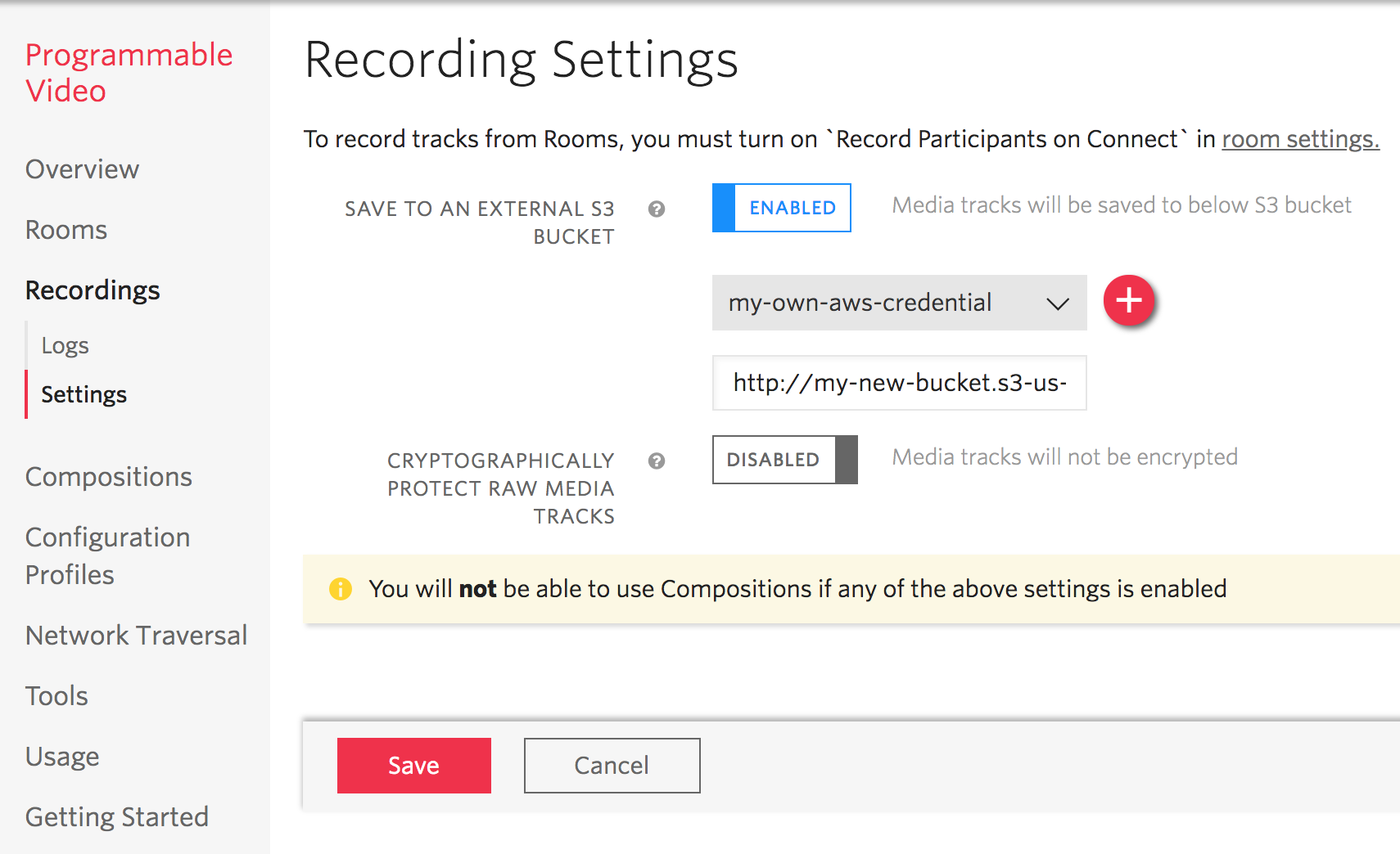 Storing into AWS S3 - Twilio