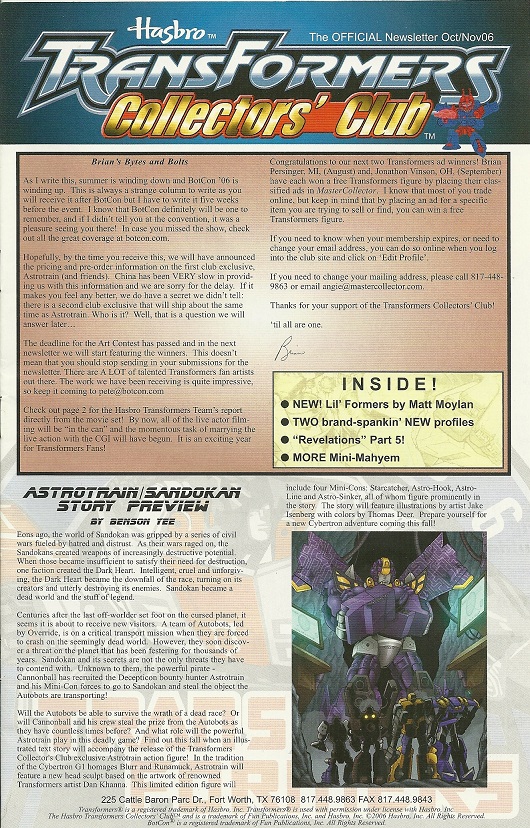 Transformers Collectors' Club #11 Reviews