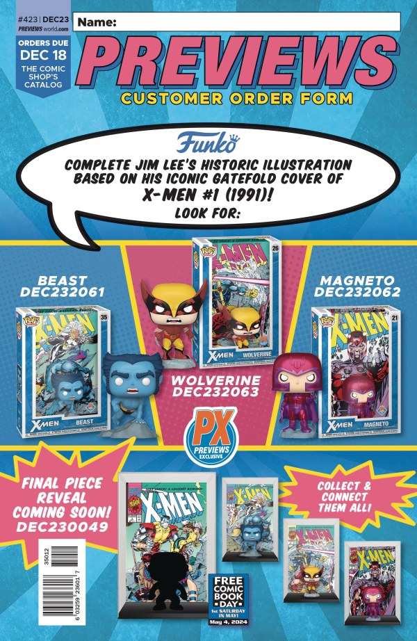 Previews: Customer Order Form #425 Preview