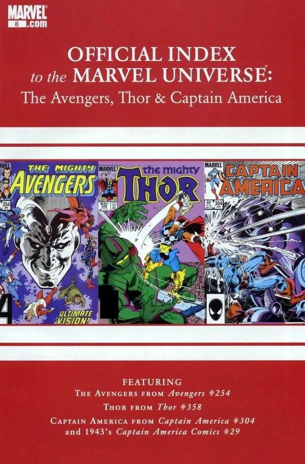 Avengers, Thor & Captain America: Official Index to the Marvel Universe ...