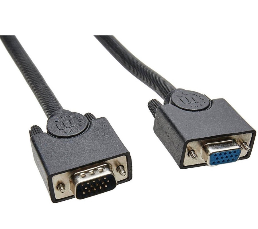 Cable SVGA MANHATTAN 309011 Macho a Hembra 1.8M, Negro - Baaxtec