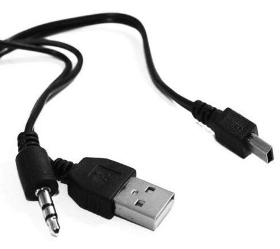 Cable USB a V3 con Aux. 3.5 GENERICO, 50cm Negro - Baaxtec