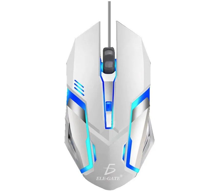 Mouse Alámbrico Optico USB ELE-GATE M020 Tipo Gammer, Blanco - Baaxtec