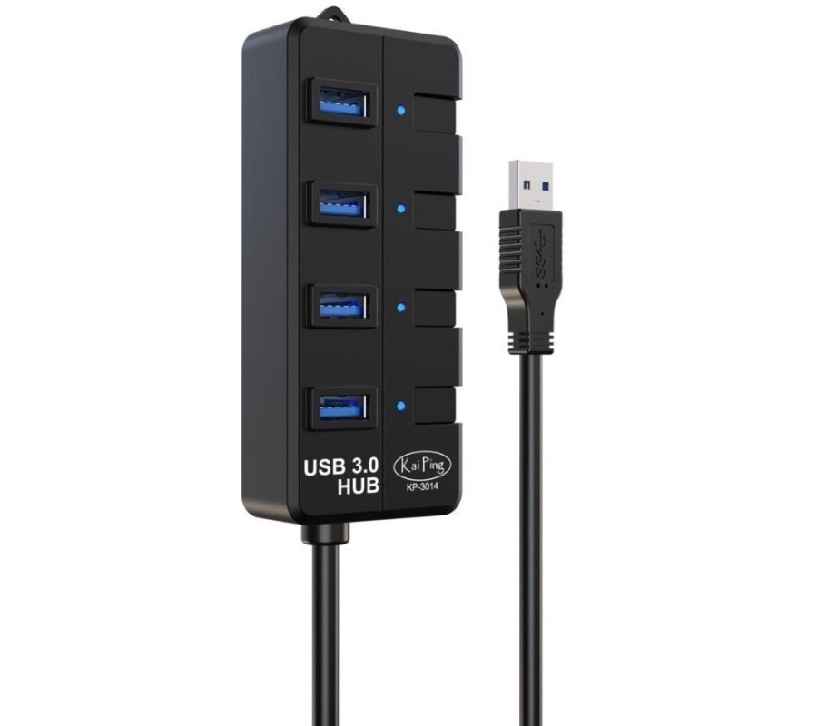 Multiconector USB 3.0 HUB KAIPING KP-3014, 4 Puertos, 5Gbps, Negro ...