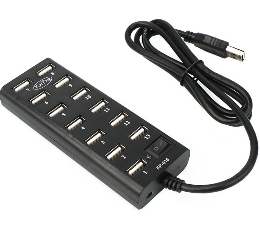 Multiconector 13 Puertos USB 2.O KAIPING KP-016 con Adaptador de ...