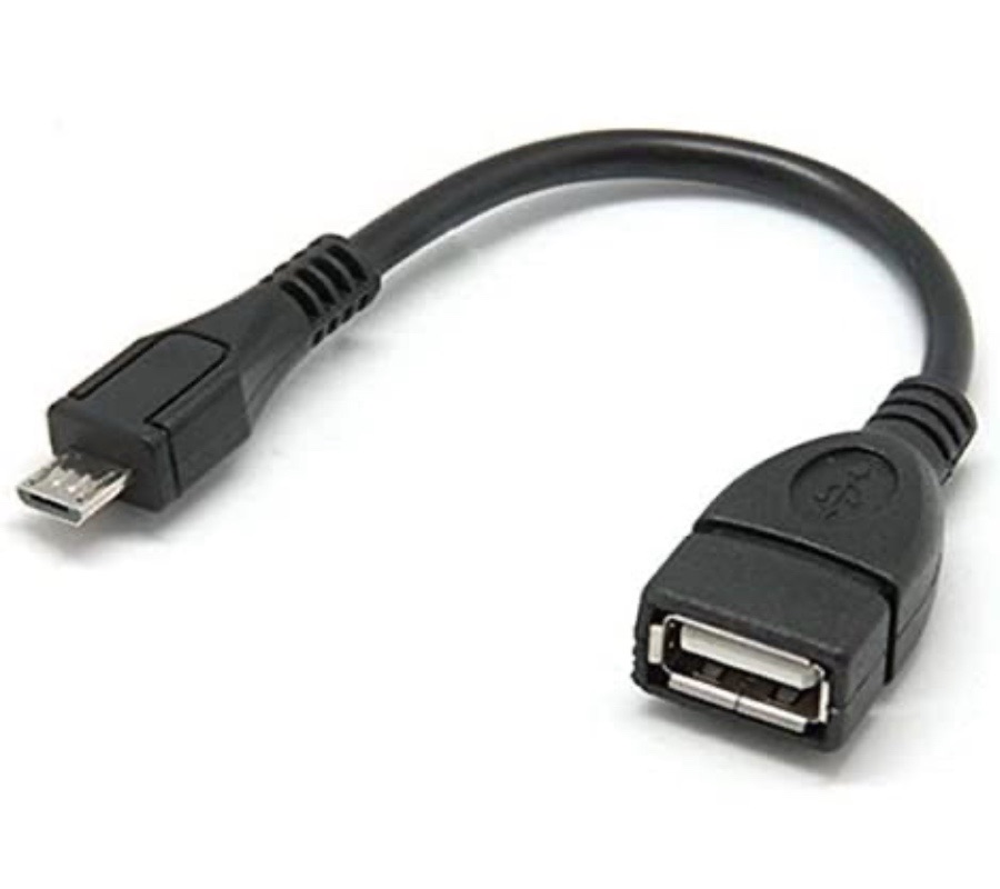 Adaptador OTG Micro USB (V8) a USB Hembra GENERICO, Cable 14cm, Negro ...