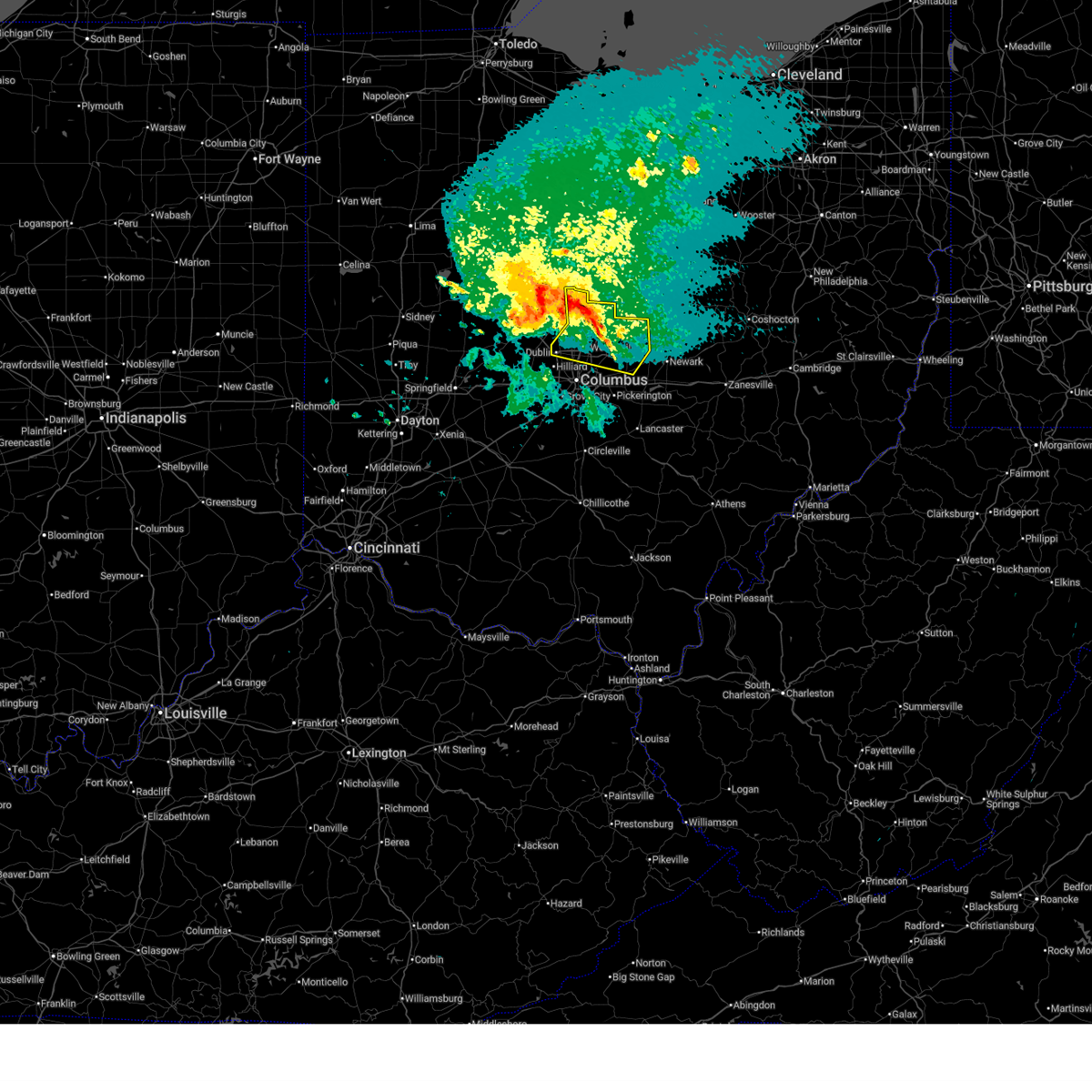 Interactive Hail Maps - Hail Map for Columbus, OH