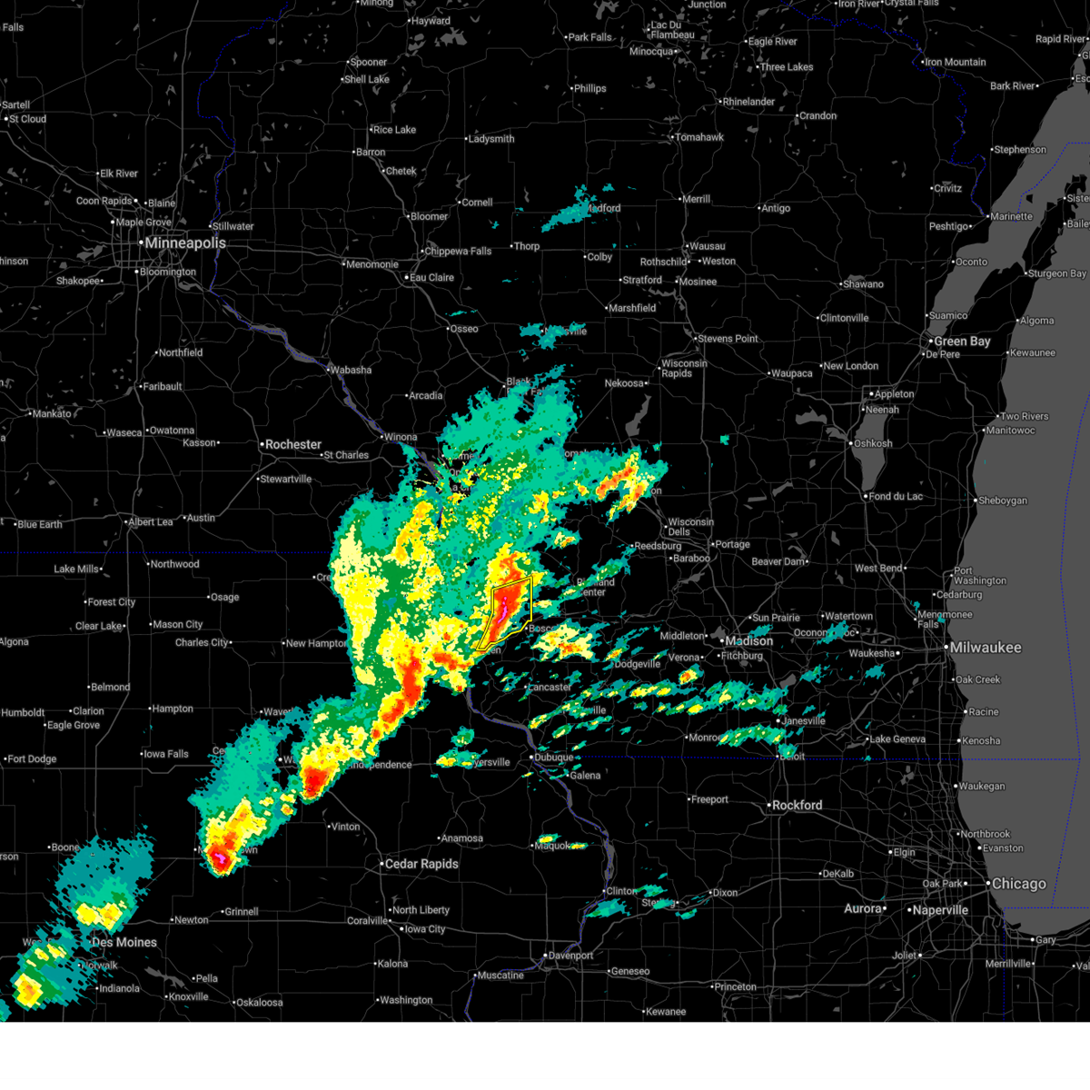 Interactive Hail Maps - Hail Map for Wauzeka, WI