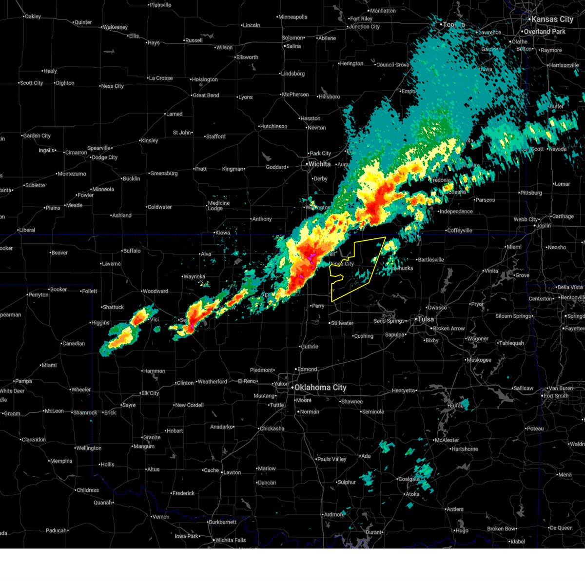 Interactive Hail Maps - Hail Map for Ponca City, OK