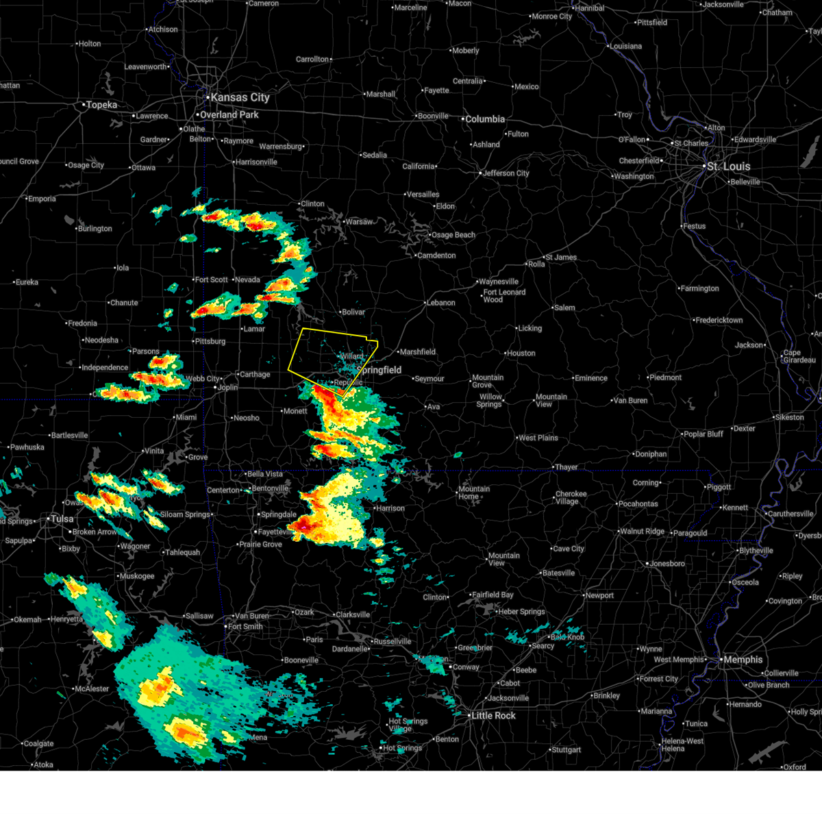 Interactive Hail Maps - Hail Map for Springfield, MO